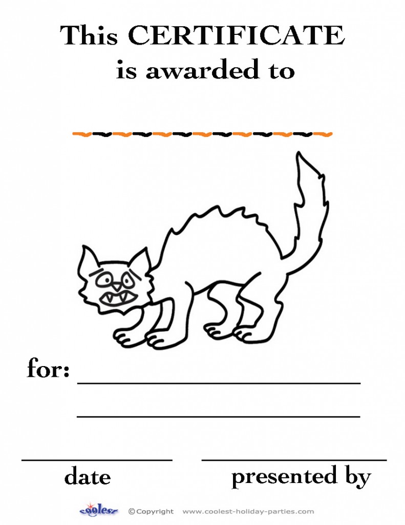 Printable B&W Cat Certificate - Coolest Free Printables Printable B&W Cat Certificate - Coolest Free Printables